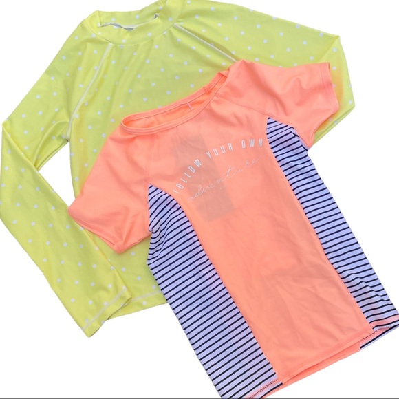 Roxy | Swim | Nwt Lot Two Girls Long Sleeve Short Sleeve Rash Guards ...